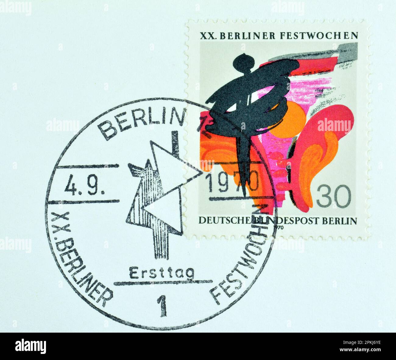 Cancelled postage stamp printed by Germany, Berlin, that shows Color ...