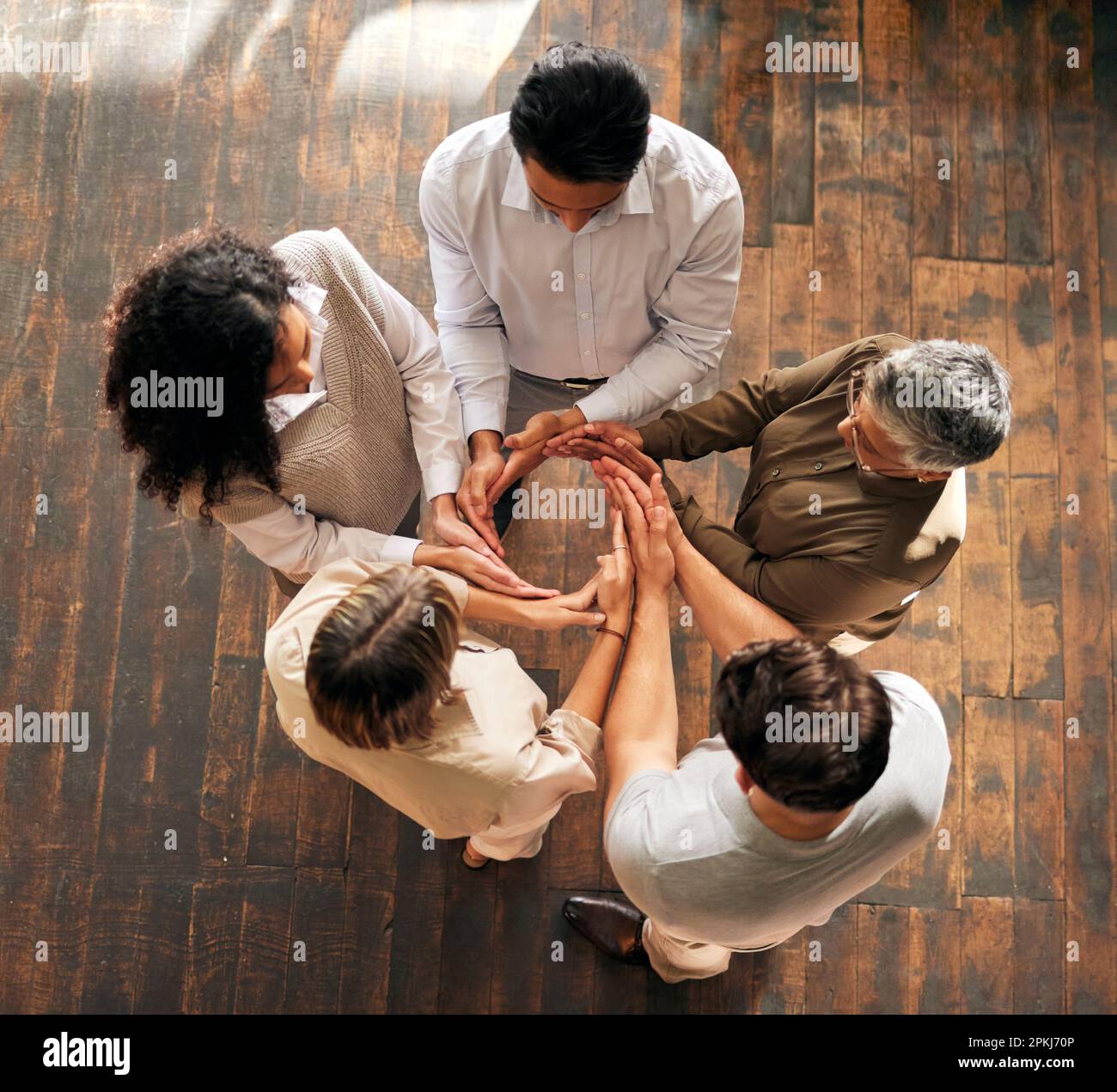 Teamwork, circle and synergy of people hands for collaboration ...