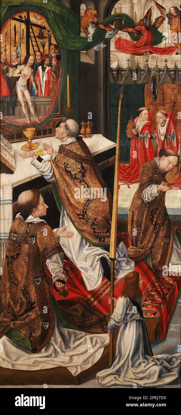 Triptych with Scenes from Christ’s Passion circa 1500 by Master of the Aachen Altarpiece Stock ...