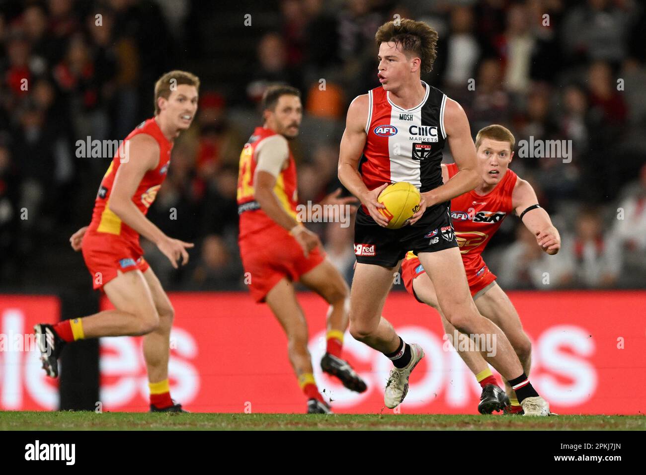 Mattaes Phillipou of the Saints takes possession of the ball during the ...