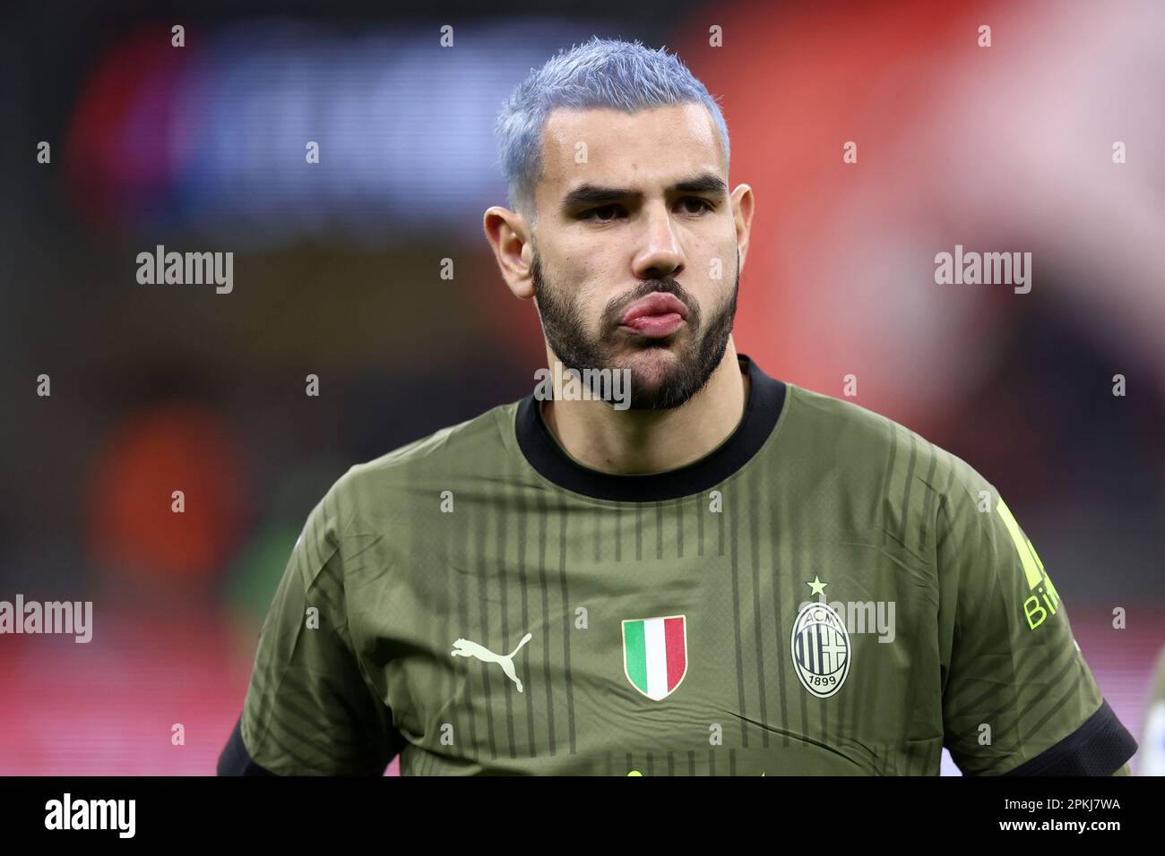 Milano, Italy. 07th Apr, 2023. Theo Hernandez of Ac Milan looks on ...