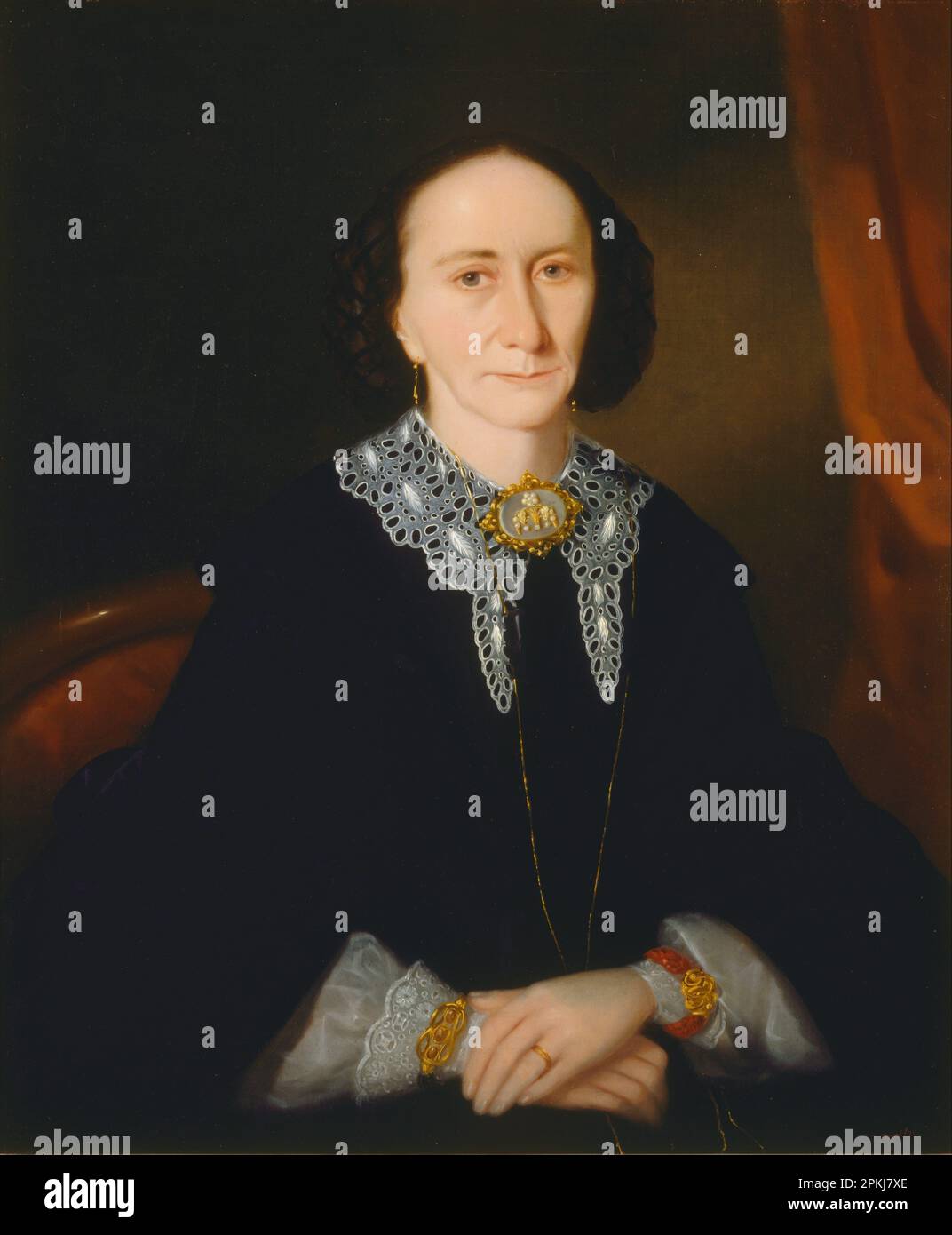 Portrait of a woman (Elizabeth Collins) 1861 by Joseph Backler Stock ...