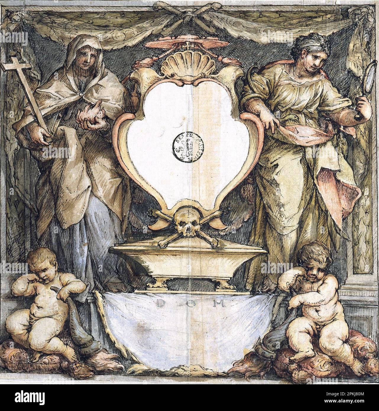 Presentation Drawing for an Epitaph 1680s by Lazzaro Baldi Stock Photo ...