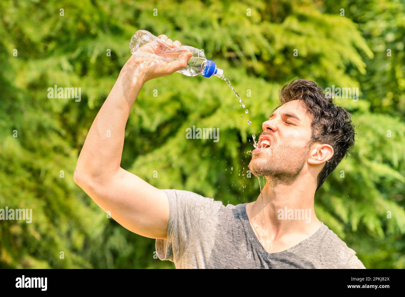 Sporty man refreshing cold hi-res stock photography and images - Alamy