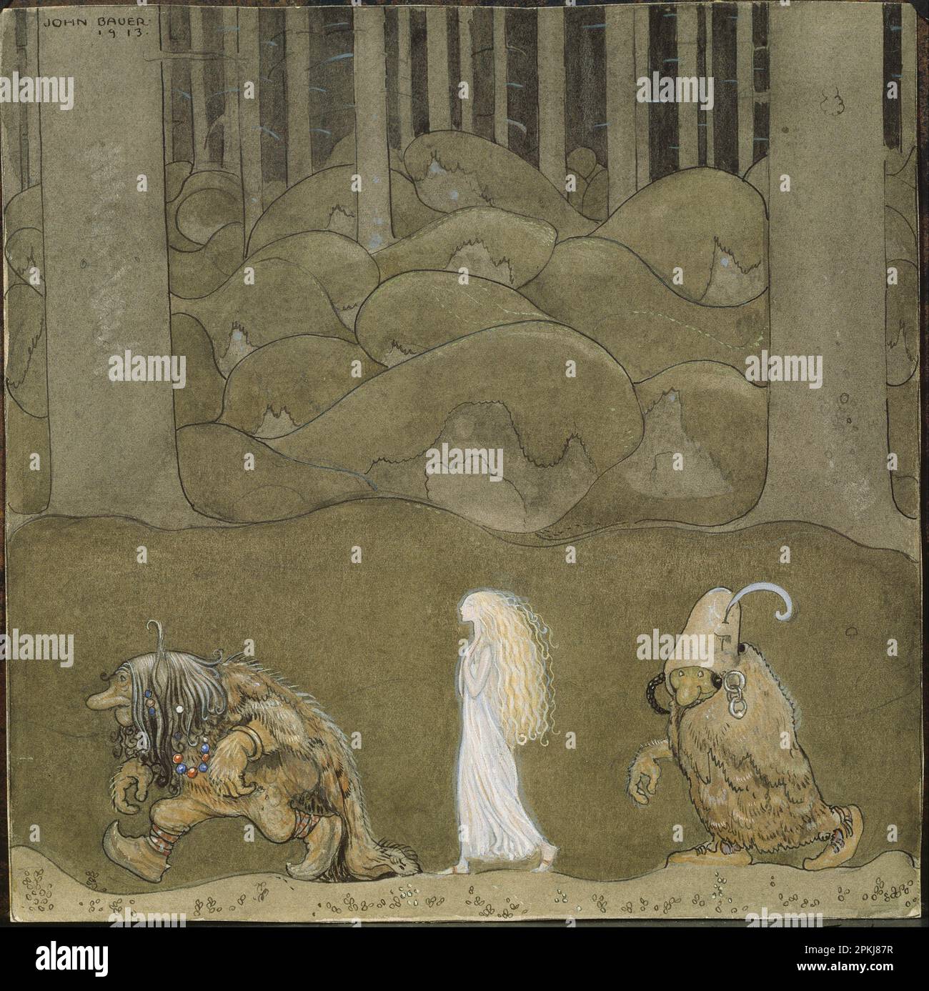 The Princess and the Trolls 1913 by John Bauer Stock Photo - Alamy