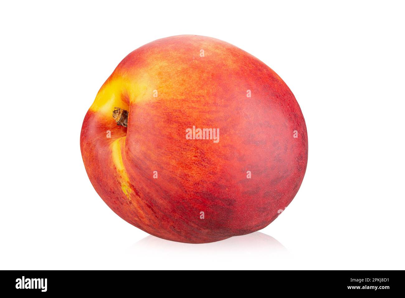 Nectarine peach fruit isolated on white background. Organic peach. File ...