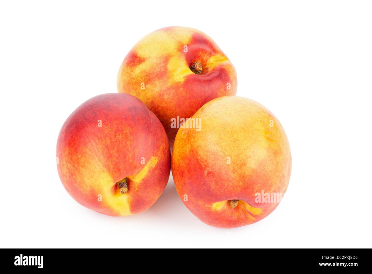 Nectarine peach fruit isolated on white background. Organic peach. File ...