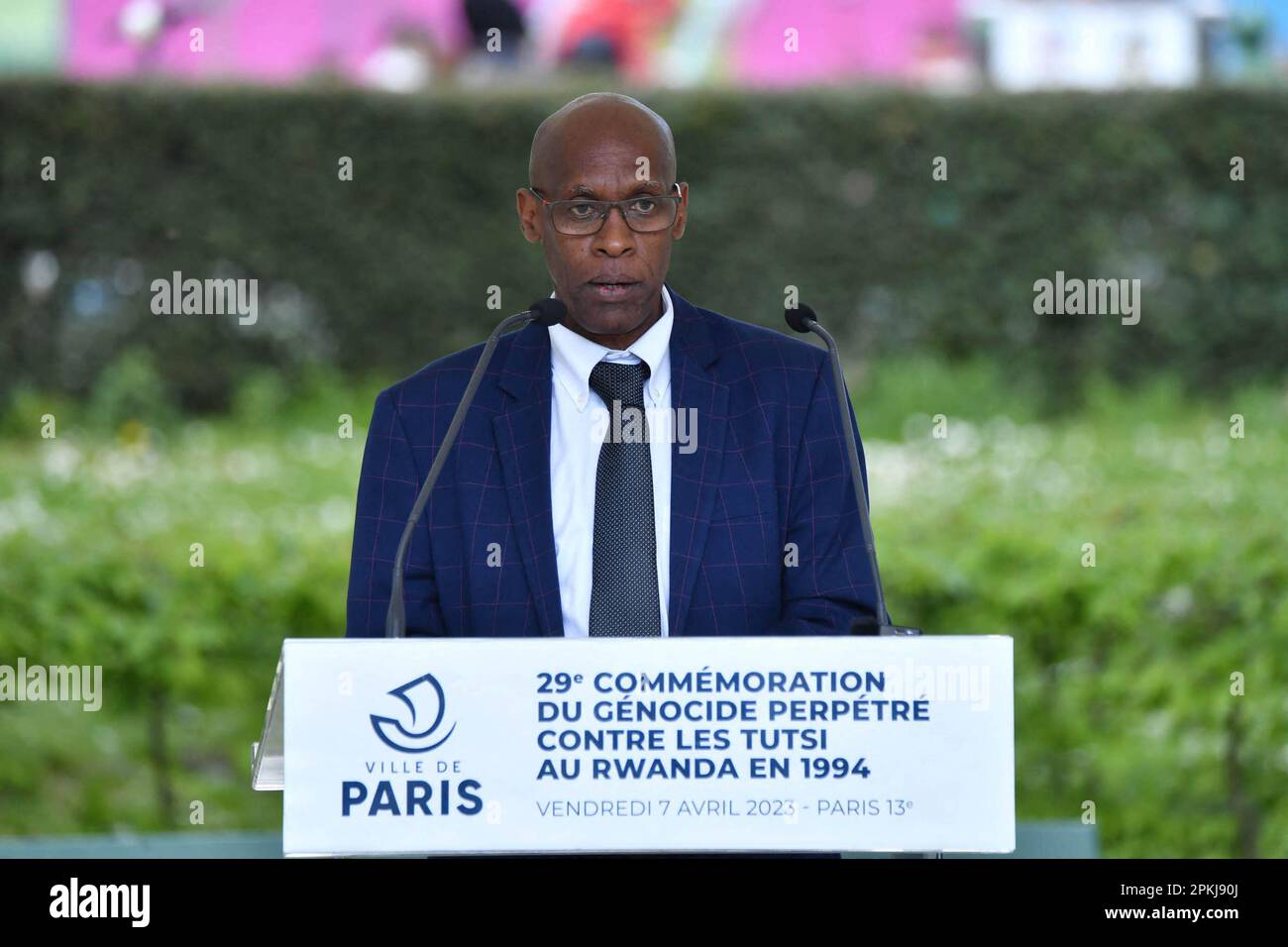 Paris, France. 08th Apr, 2023. Marcel Kabanda historian and president ...