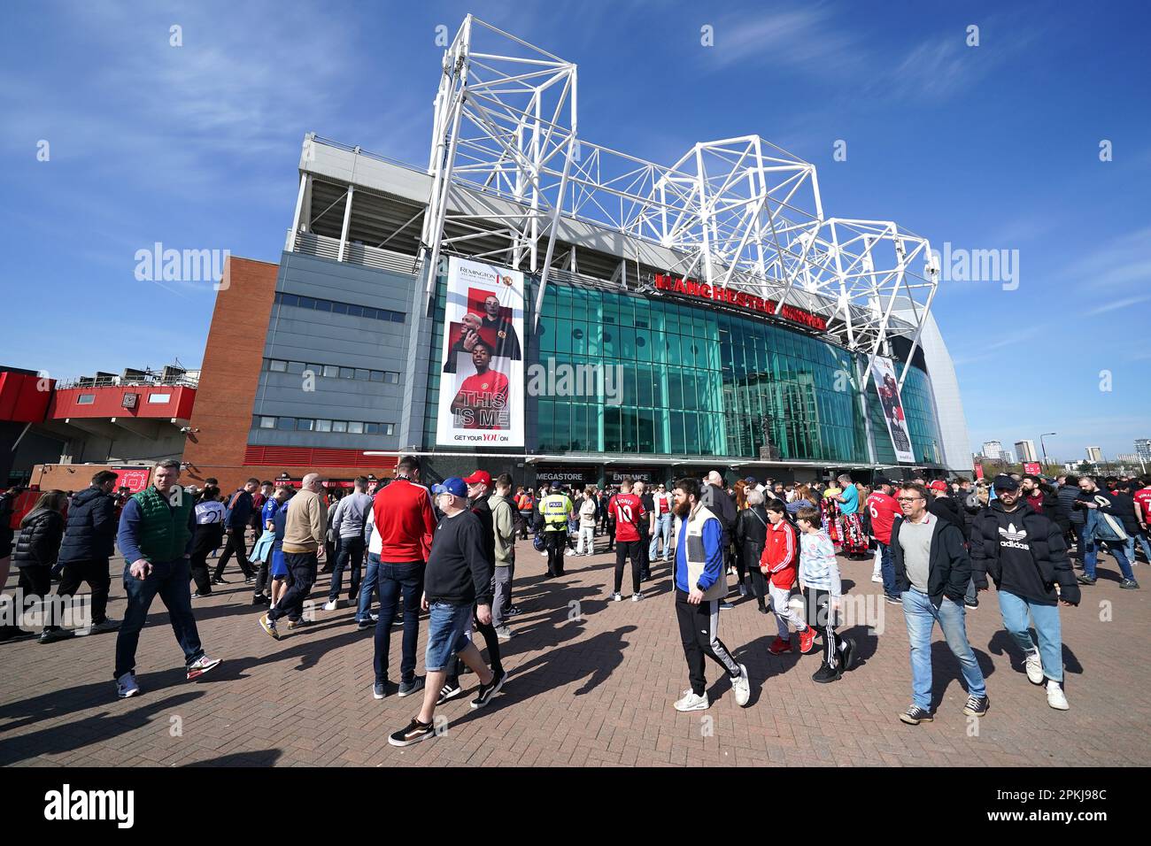 General view of fans making their way inside the stadium ahead of the ...