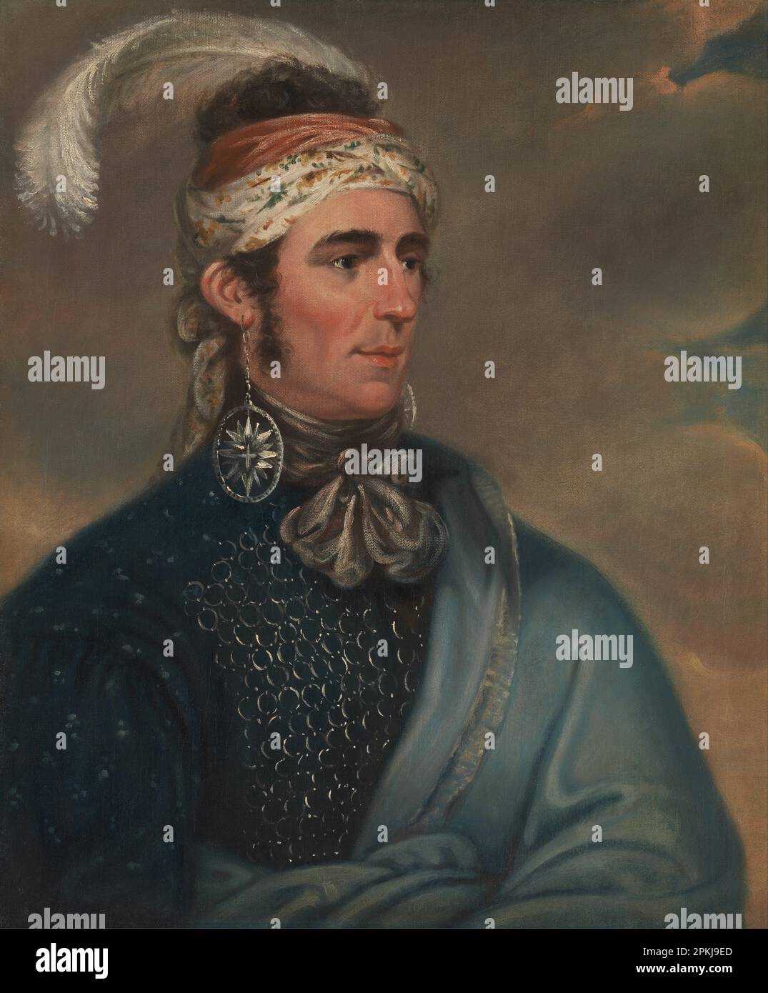 Portrait of Major John Norton as Mohawk Chief Teyoninhokarawen circa ...