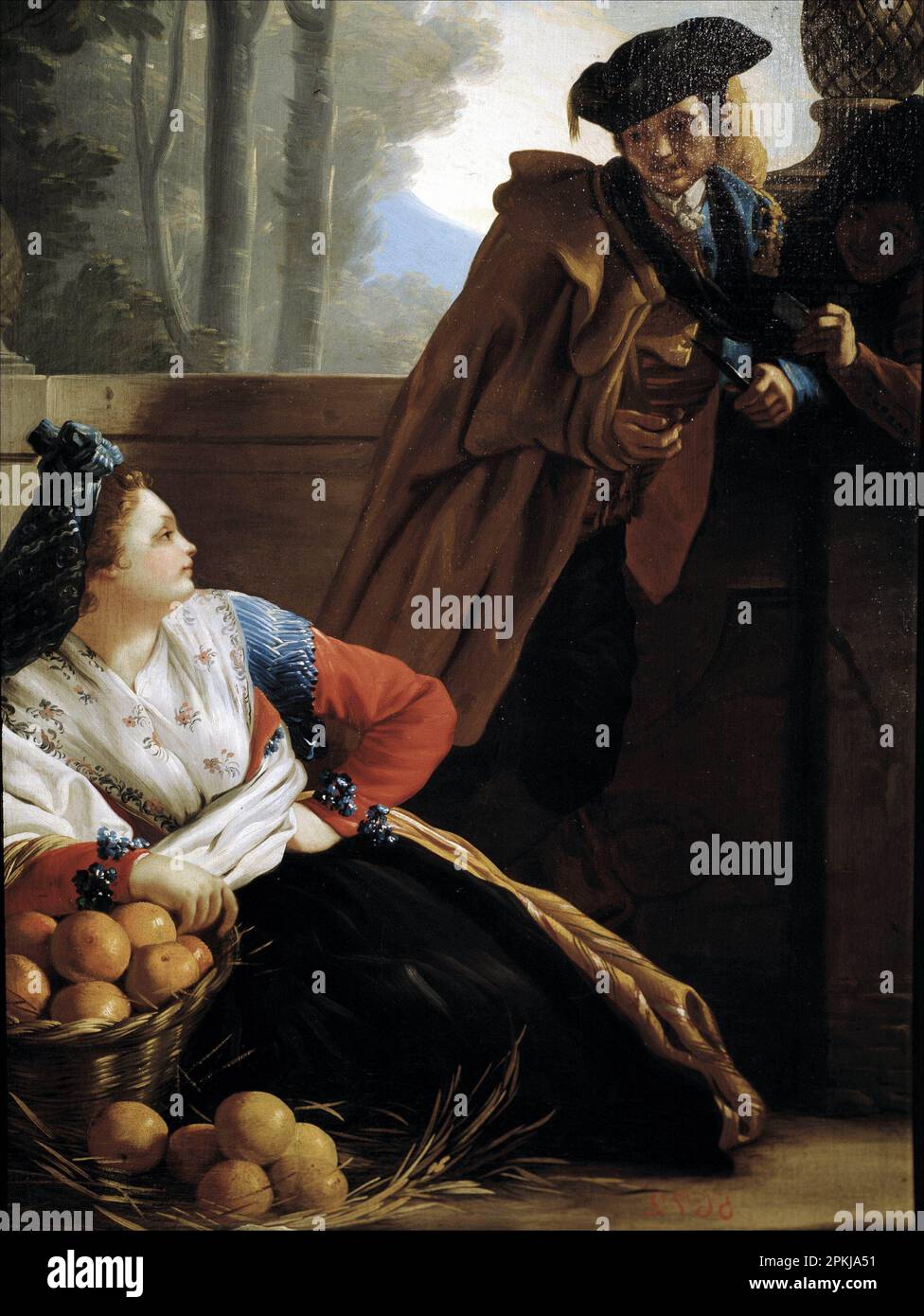 CASTILLO , JOSE DEL. PINTOR ESPAÑOL . MADRID 1737 - 1793. " NARANJERA ...