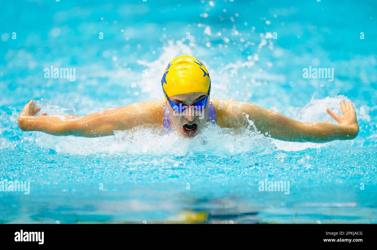 Leah Schlosshan in the Women's Open 200m IM Heat on day five of the ...