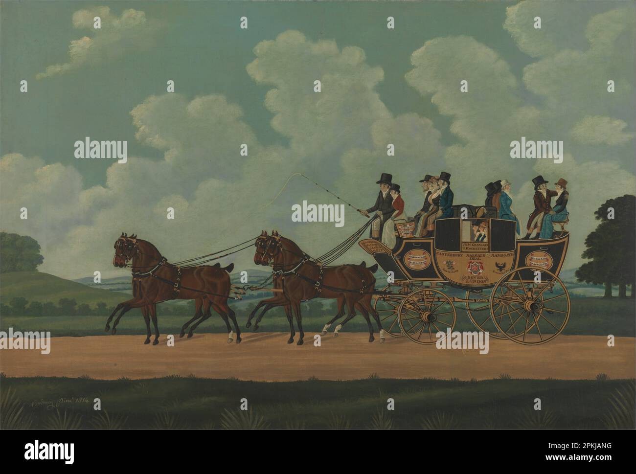 J. & W. Chaplin's Dover-London Stage on the Road 1814 by John CordreyW ...