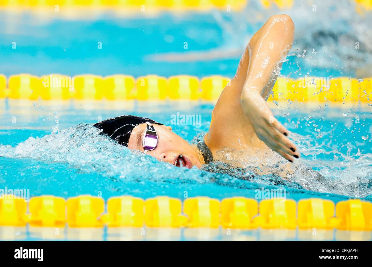 Freya Colbert in the Women's Open 400m Freestyle on day five of the ...