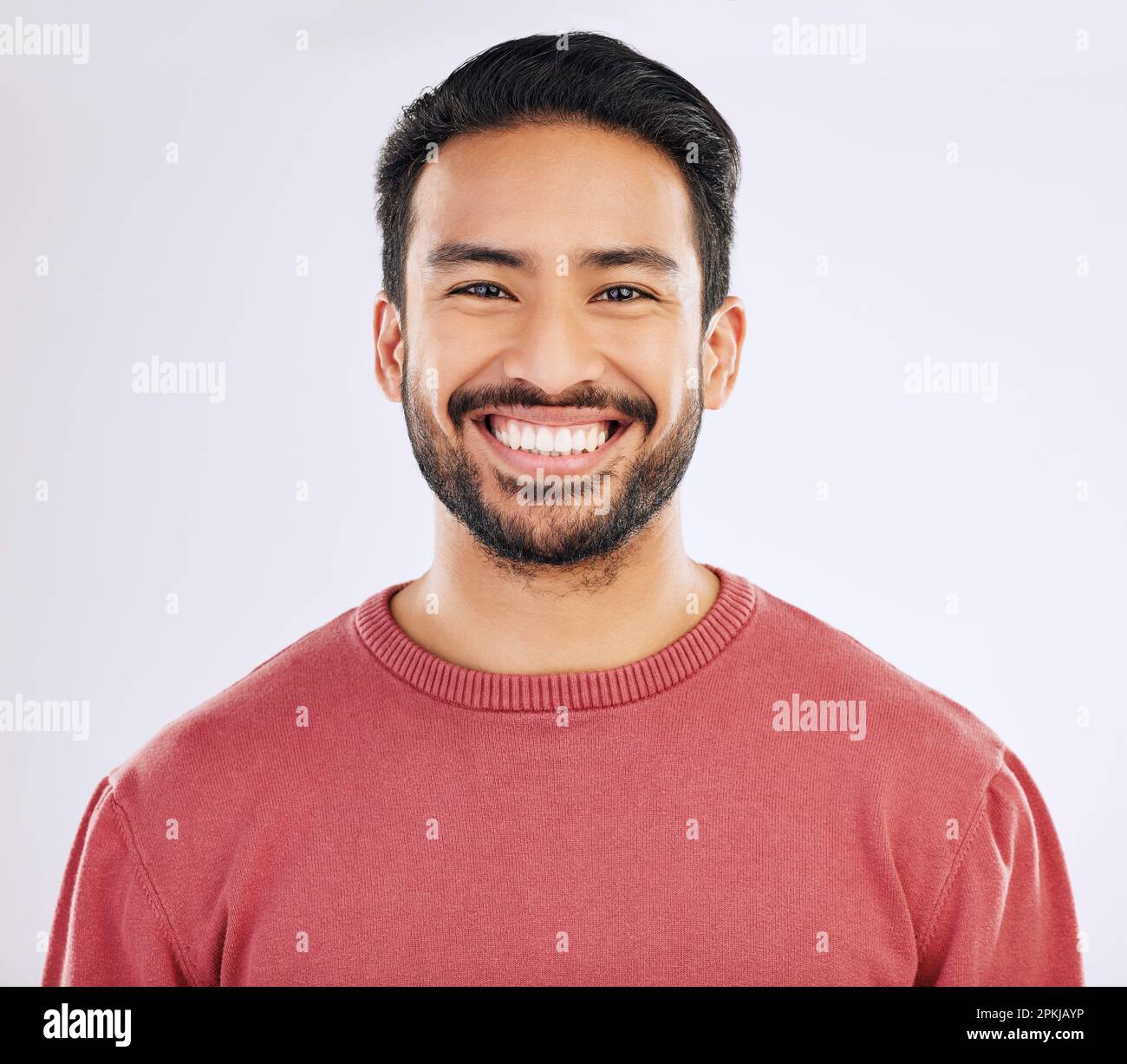 Happy, handsome and a headshot portrait of an Asian man isolated on a ...