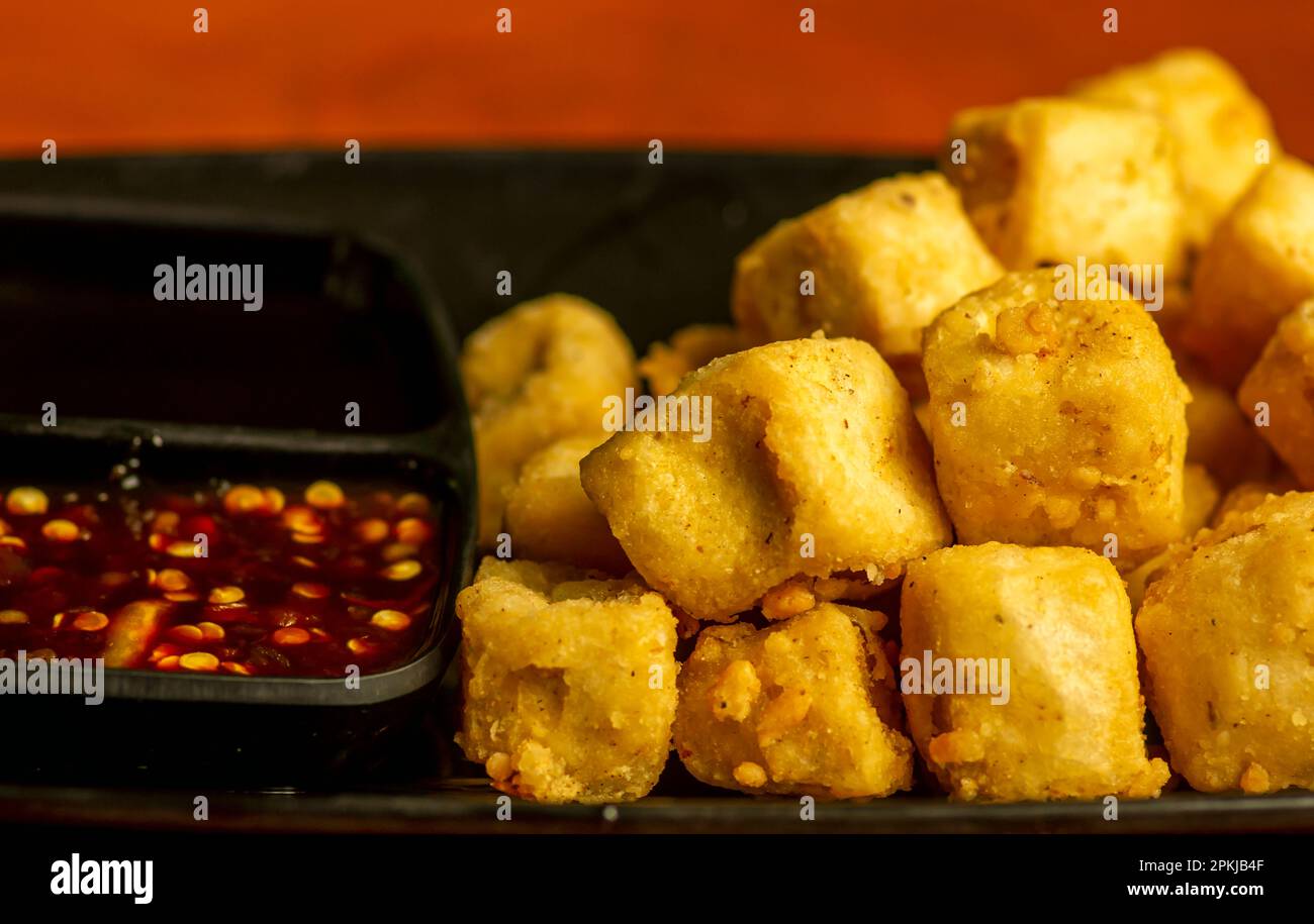 Tahu Cabe, a traditional food from Indonesia, made from tofu, chili ...