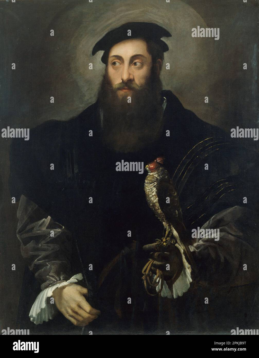 Portrait of a gentleman with a falcon circa 1548 by Nicolo dell'Abate ...