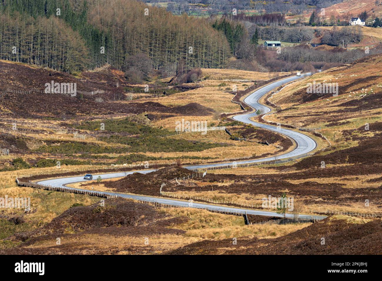 A view of the A832, looking north west, as it goes through Glen ...