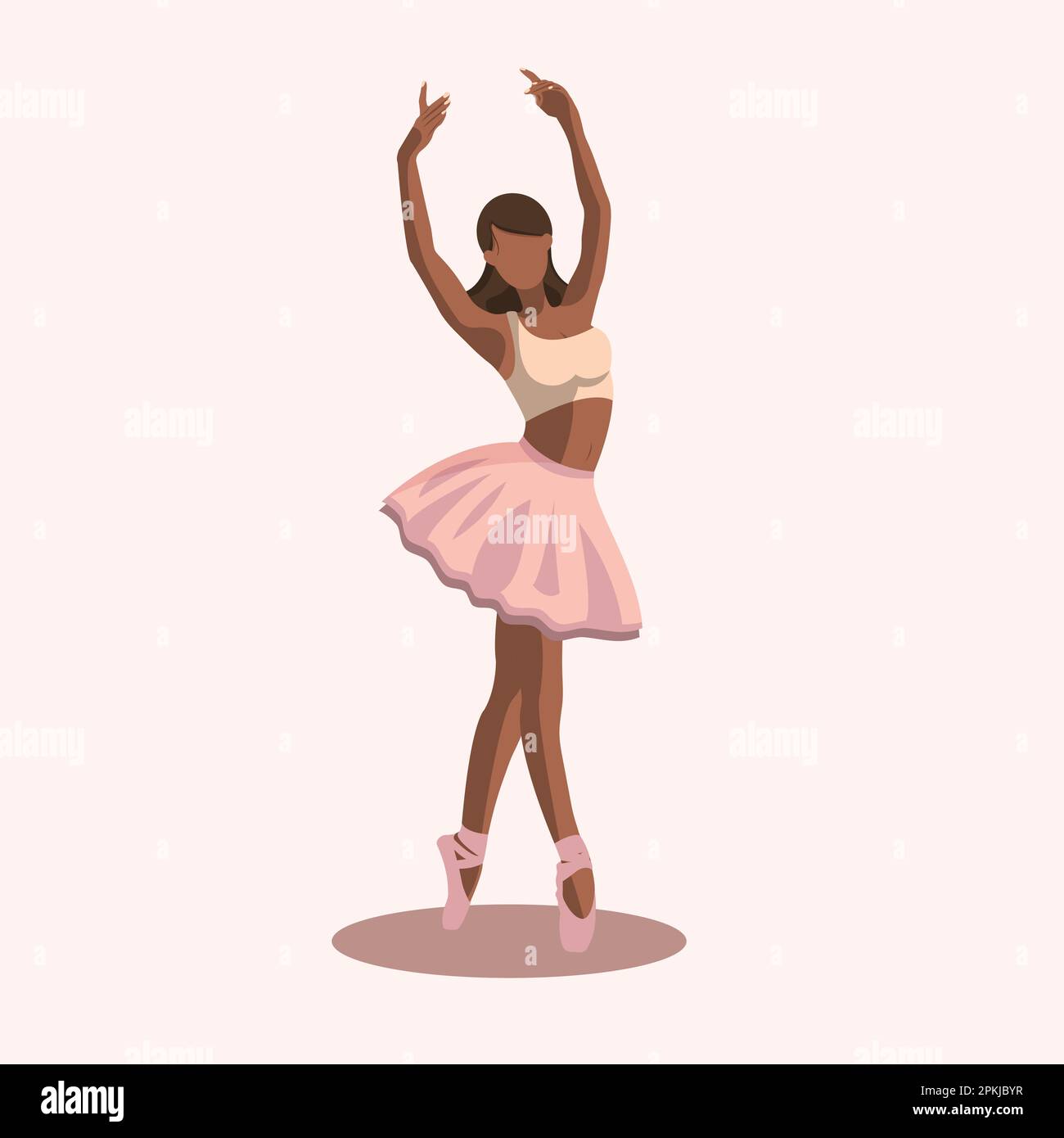 Vector illustration classical ballet. African American woman ballet ...
