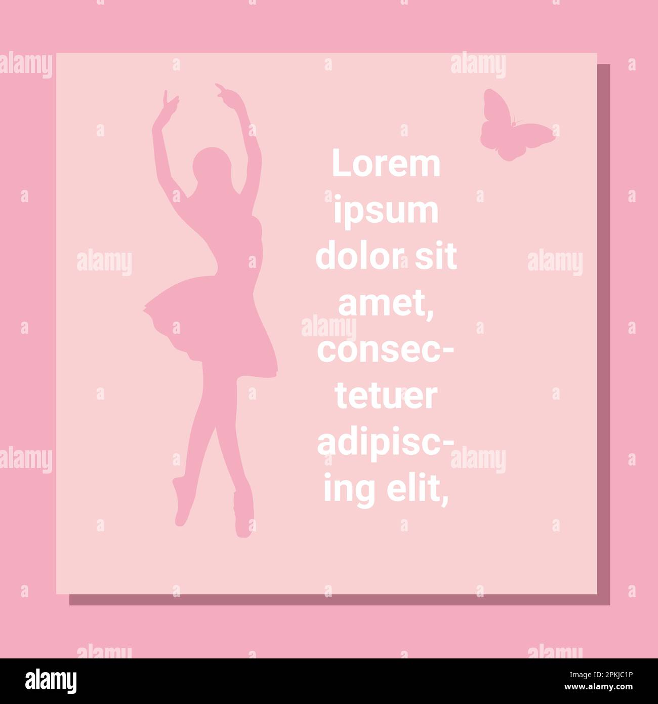 Theatre ticket design. Ballet flyer template. Ballerina silhouette in ...