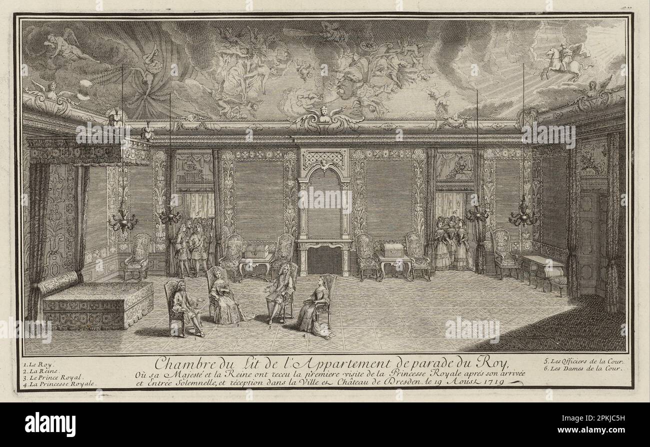The State Bedroom during the reception of the bride at Dresden Palace b ...