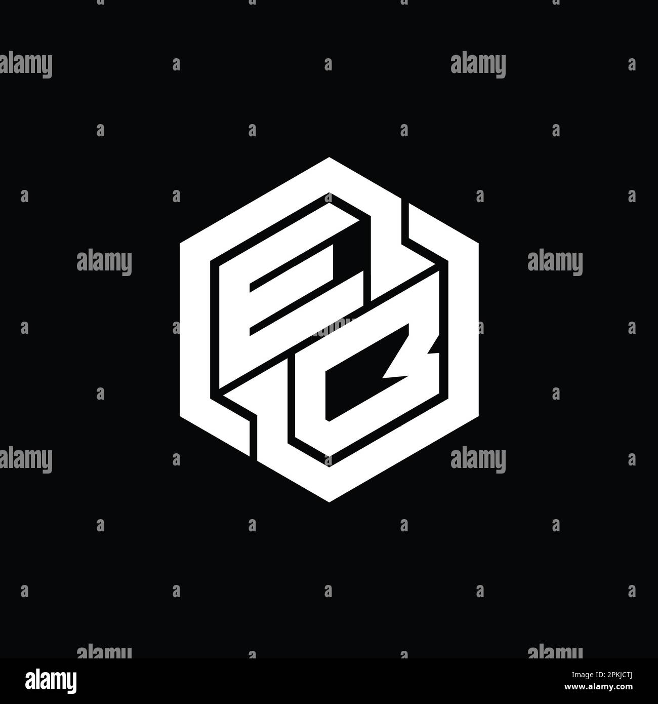 EB Logo monogram gaming with hexagon geometric shape design template ...