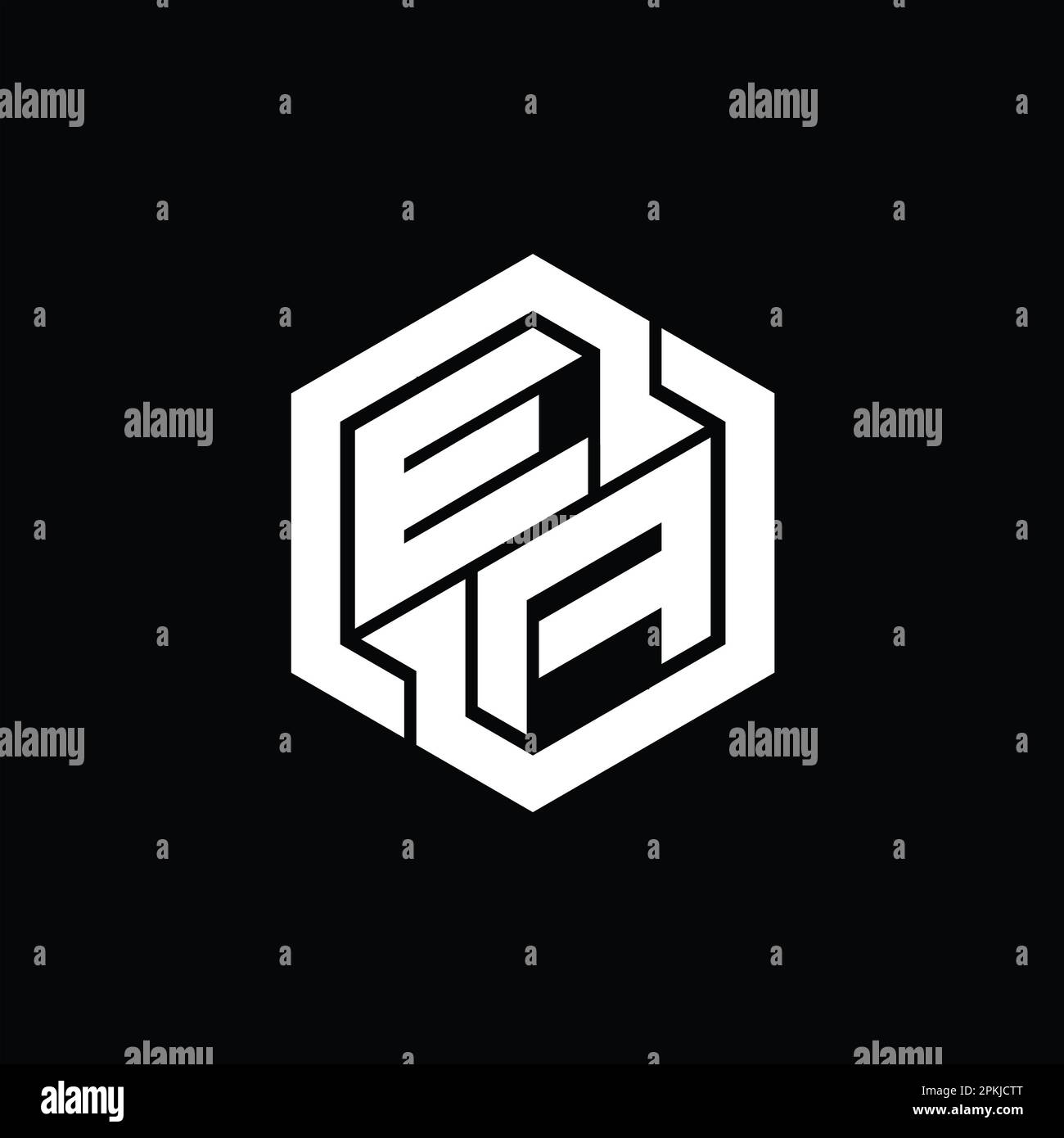 EA Logo monogram gaming with hexagon geometric shape design template ...