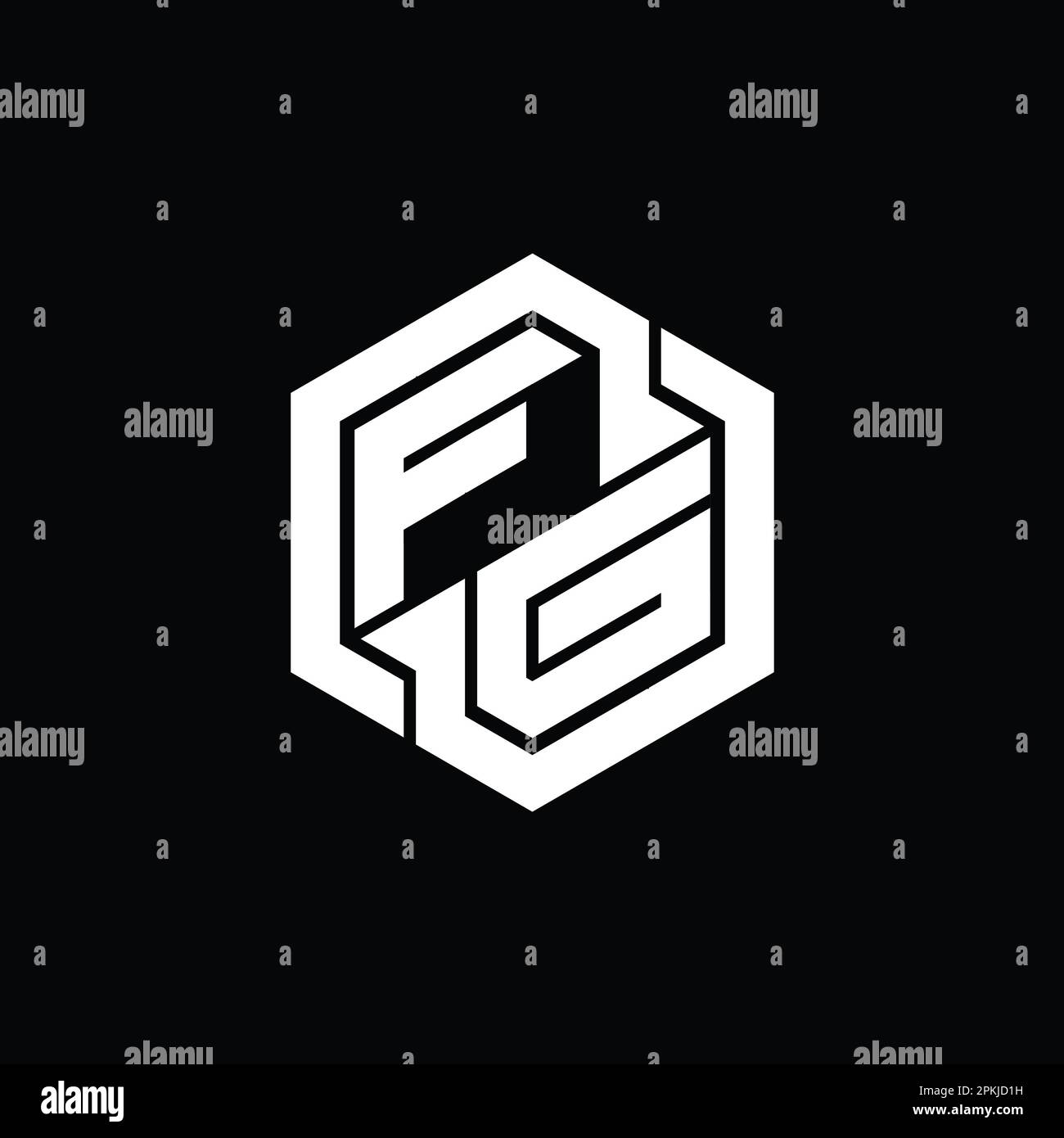 FG Logo monogram gaming with hexagon geometric shape design template ...