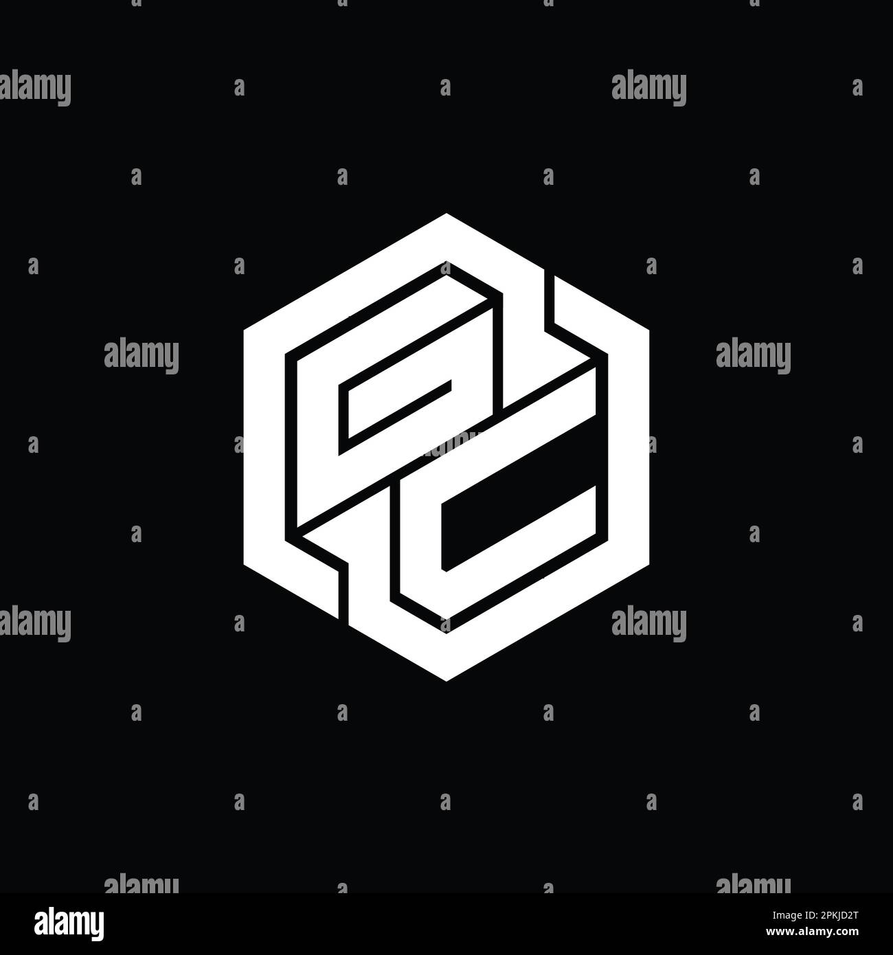 GC Logo monogram gaming with hexagon geometric shape design template ...