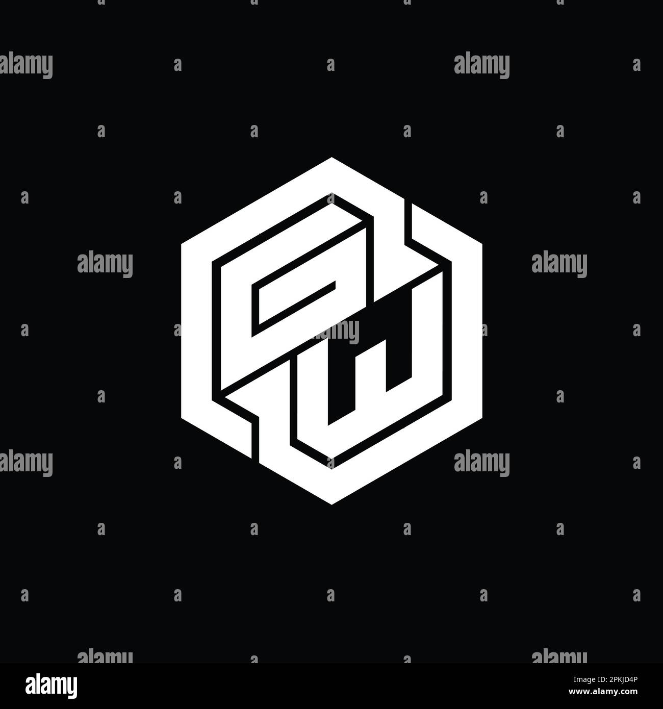 GW Logo monogram gaming with hexagon geometric shape design template ... GW Logo monogram gaming with hexagon geometric shape design template ...