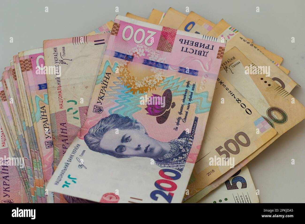 Money of Ukraine. Background of Ukrainian hryvnia banknotes. Hryvnia ...