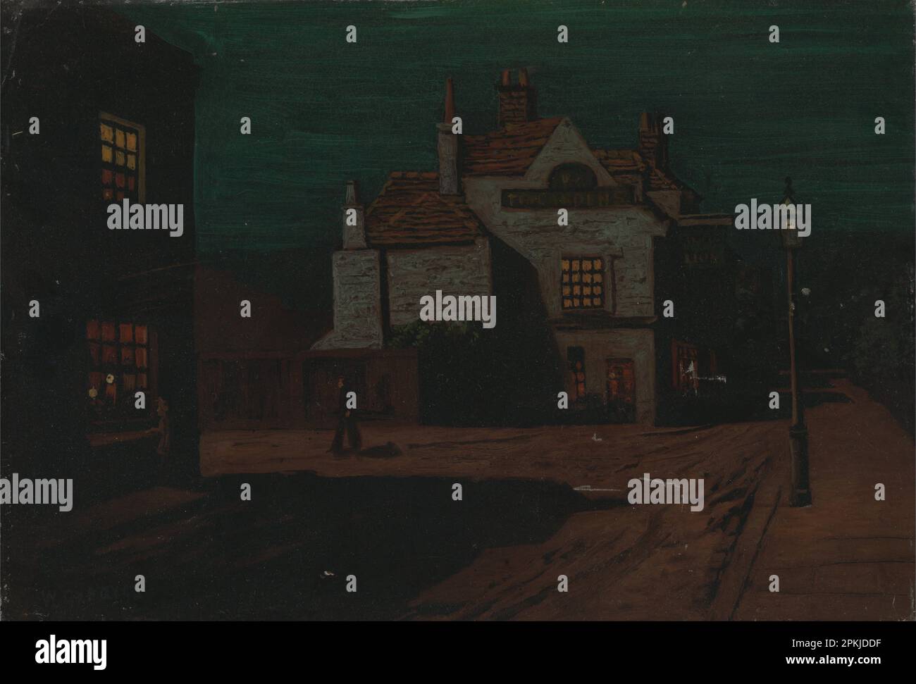 The Black Lion, Chelsea by Night circa 1890 by Walter Greaves Stock ...