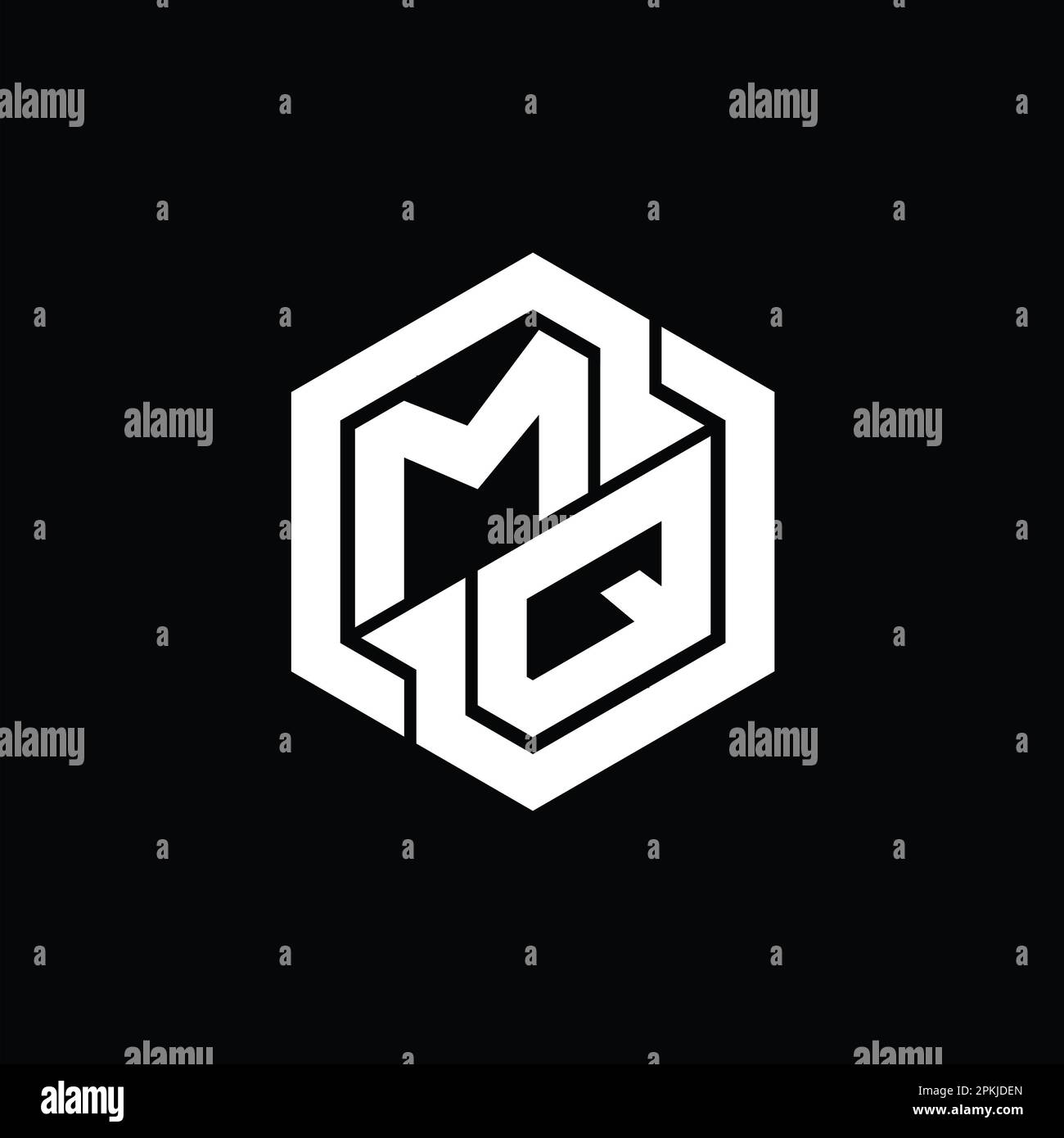 MQ Logo monogram gaming with hexagon geometric shape design template ...