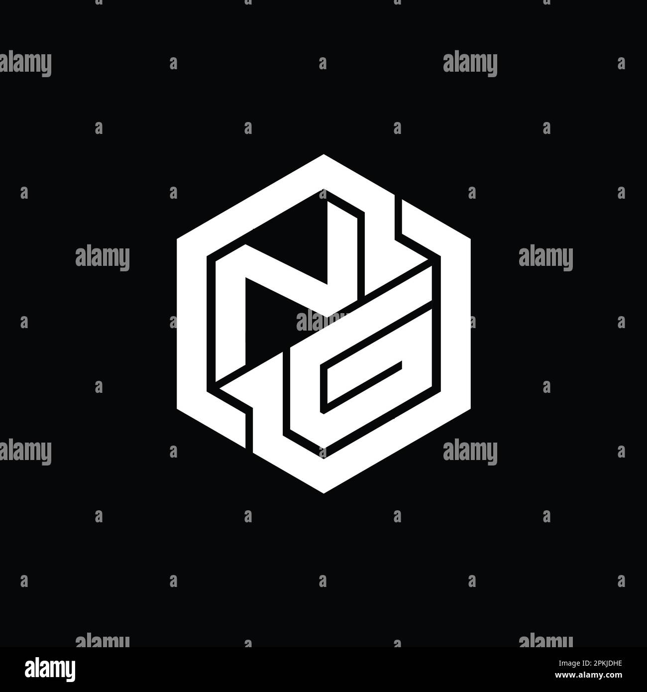 NG Logo monogram gaming with hexagon geometric shape design template ...