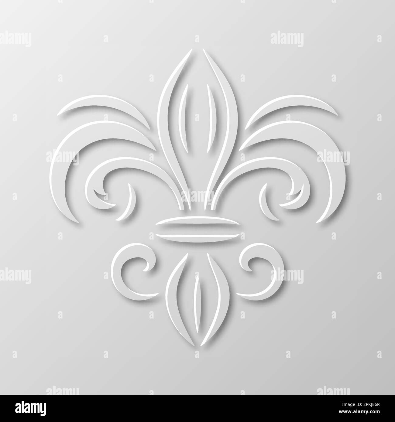 Vector Realistic Paper 3d Fleur De Lis Closeup on White Background ...