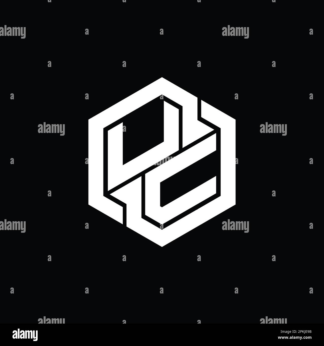 UC Logo monogram gaming with hexagon geometric shape design template ...