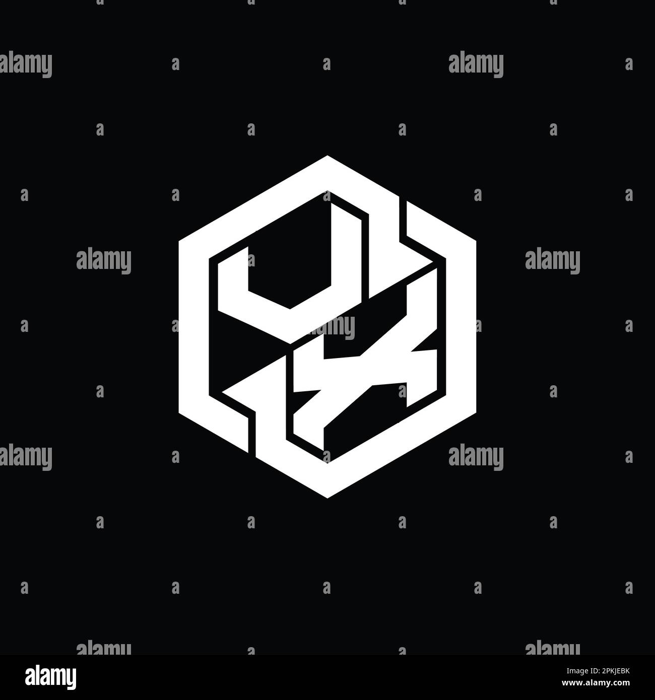 VX Logo monogram gaming with hexagon geometric shape design template ...