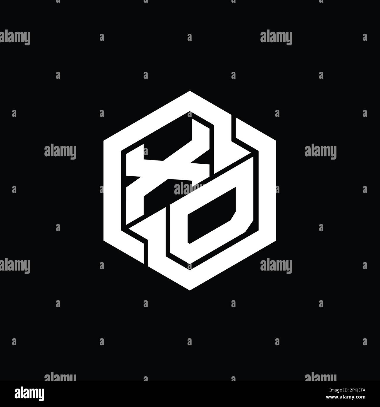 XD Logo monogram gaming with hexagon geometric shape design template ...