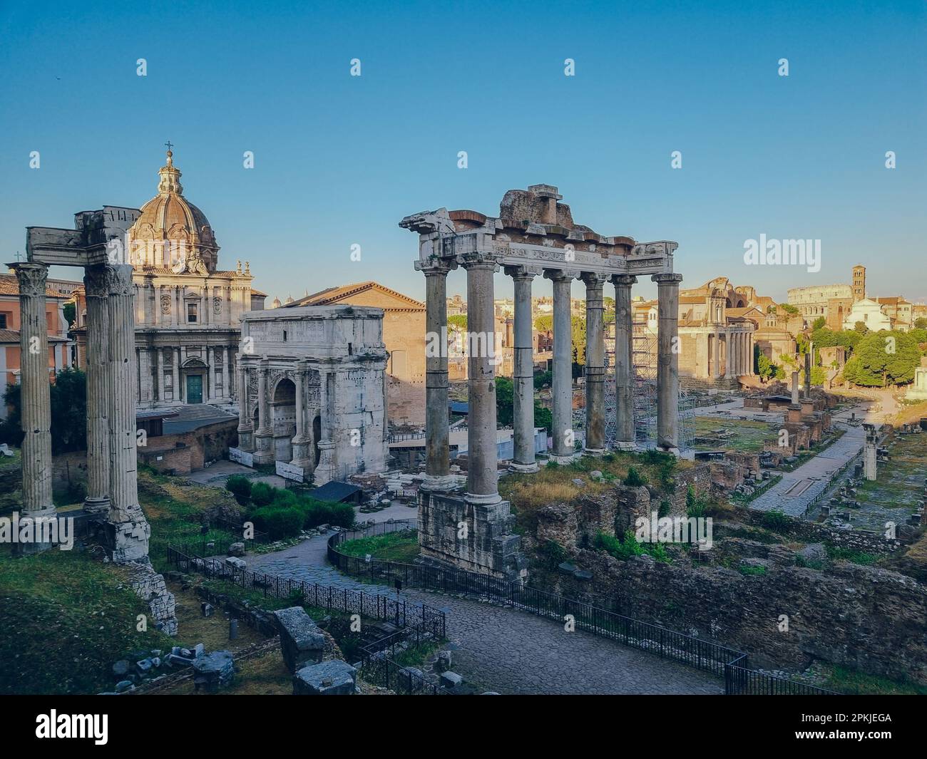 View to the Roman Forum from the Palatine Hill, Rome, Lazio, Italy ...
