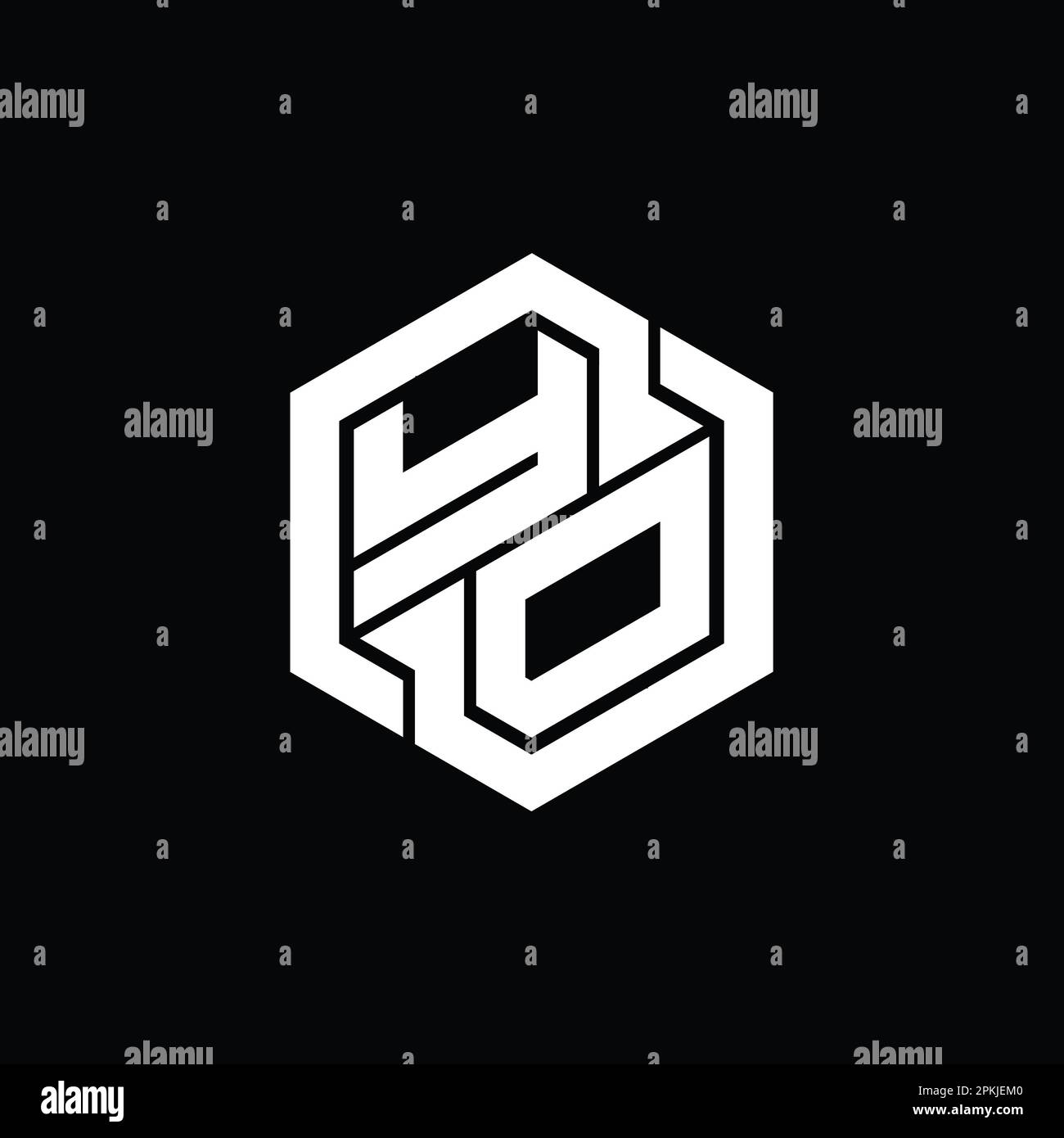 YO Logo monogram gaming with hexagon geometric shape design template ...
