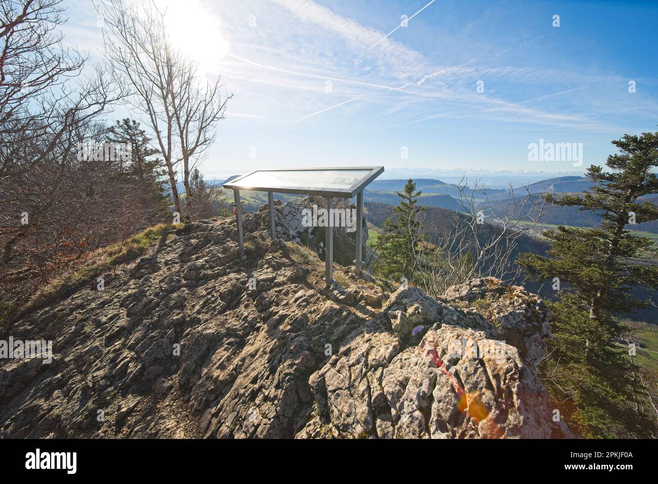 the viewpoint "Chellenchöpfli" in the canton basel landscape in ...