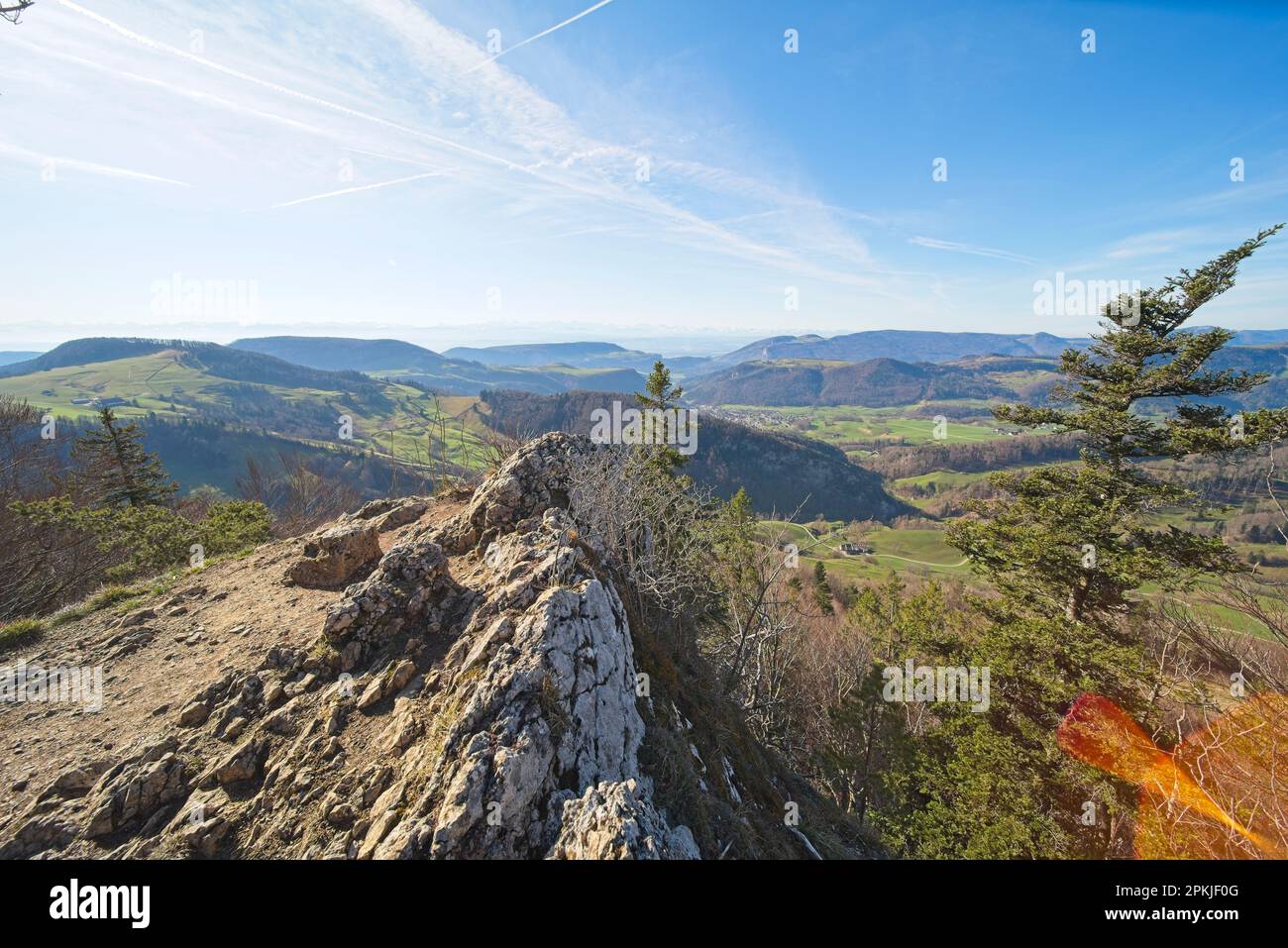 the viewpoint "Chellenchöpfli" in the canton basel landscape in ...