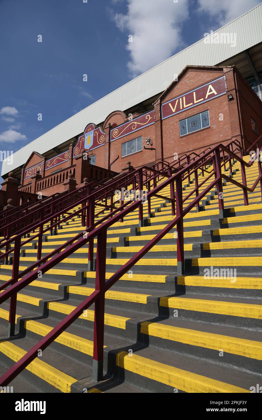Birmingham, UK. 08th Apr, 2023. The Holte End steps at Villa Park ...