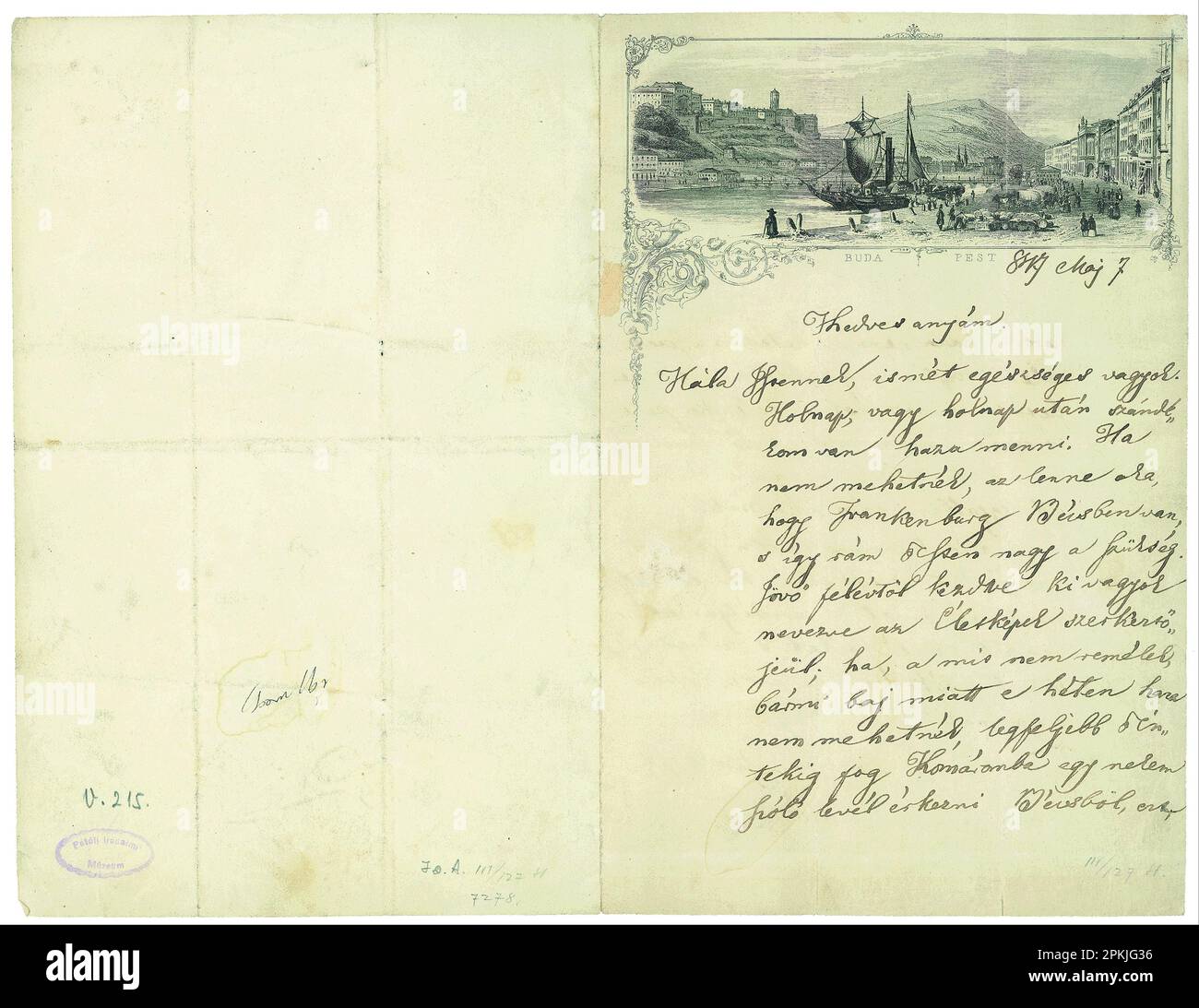 Magyar: Jókai Mór levele Jókay Józsefné Pulay Máriához 1847 by Mor ...