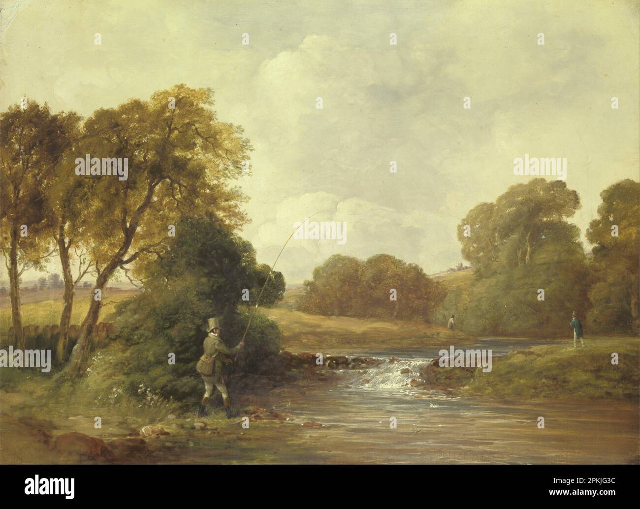 Fishing: Playing a Fish circa 1830 by William Jones Stock Photo - Alamy