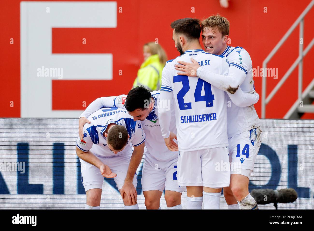 08 April 2023, Bavaria, Nuremberg: Soccer: 2nd Bundesliga, 1. FC ...