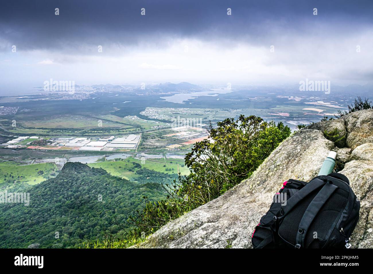 View of the city of "Serra" on top of the mountain "Mestre Alvaro" in ...