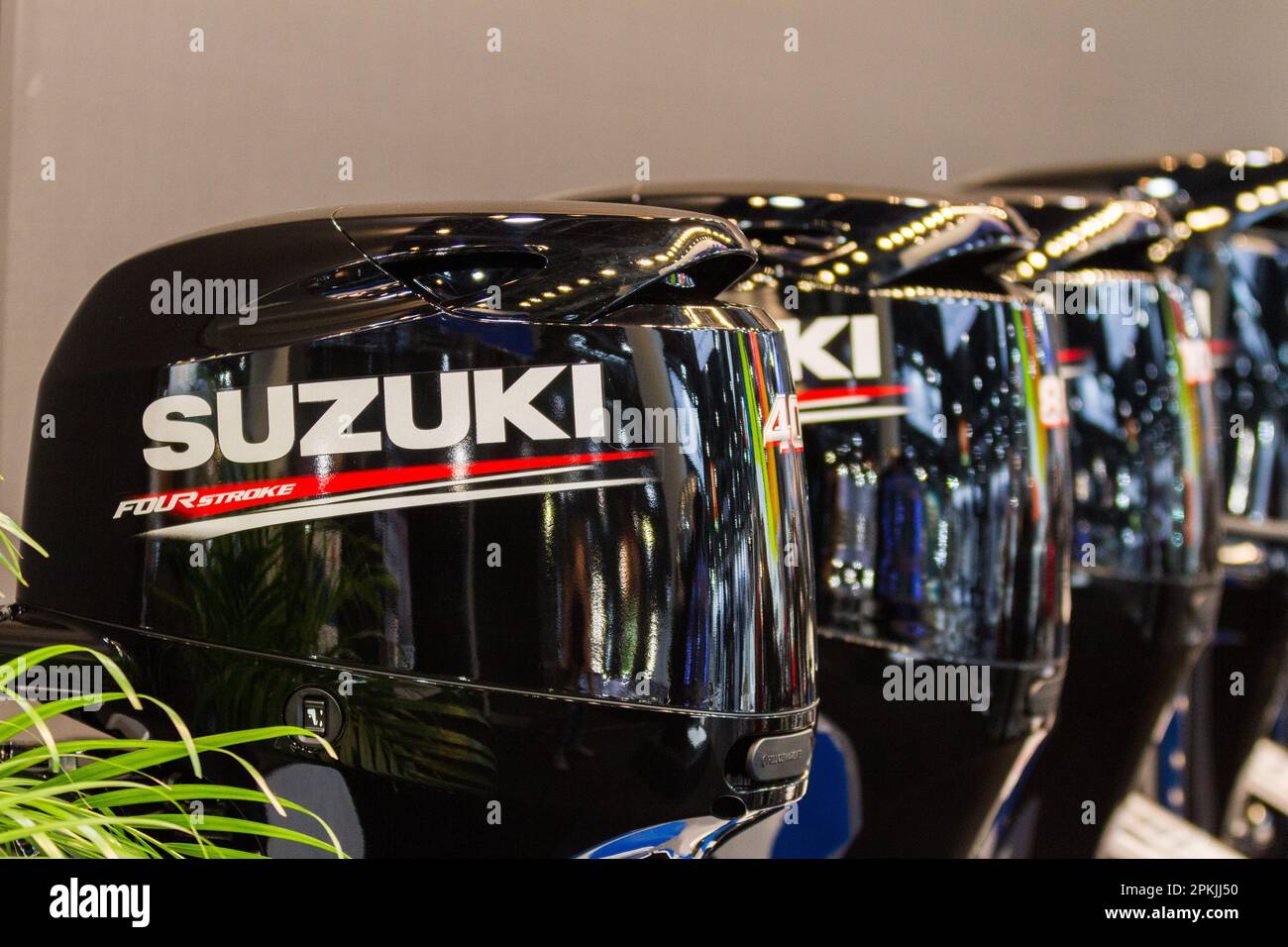Japanese manufacturer Suzuki displays it's latest outboard engines at ...