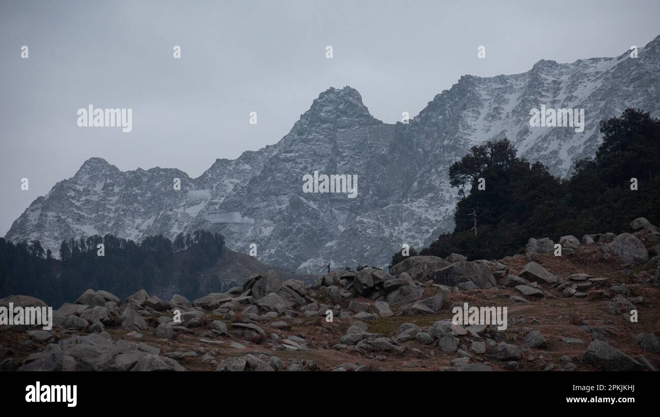 Landscape with mountains and rocks Stock Photo - Alamy