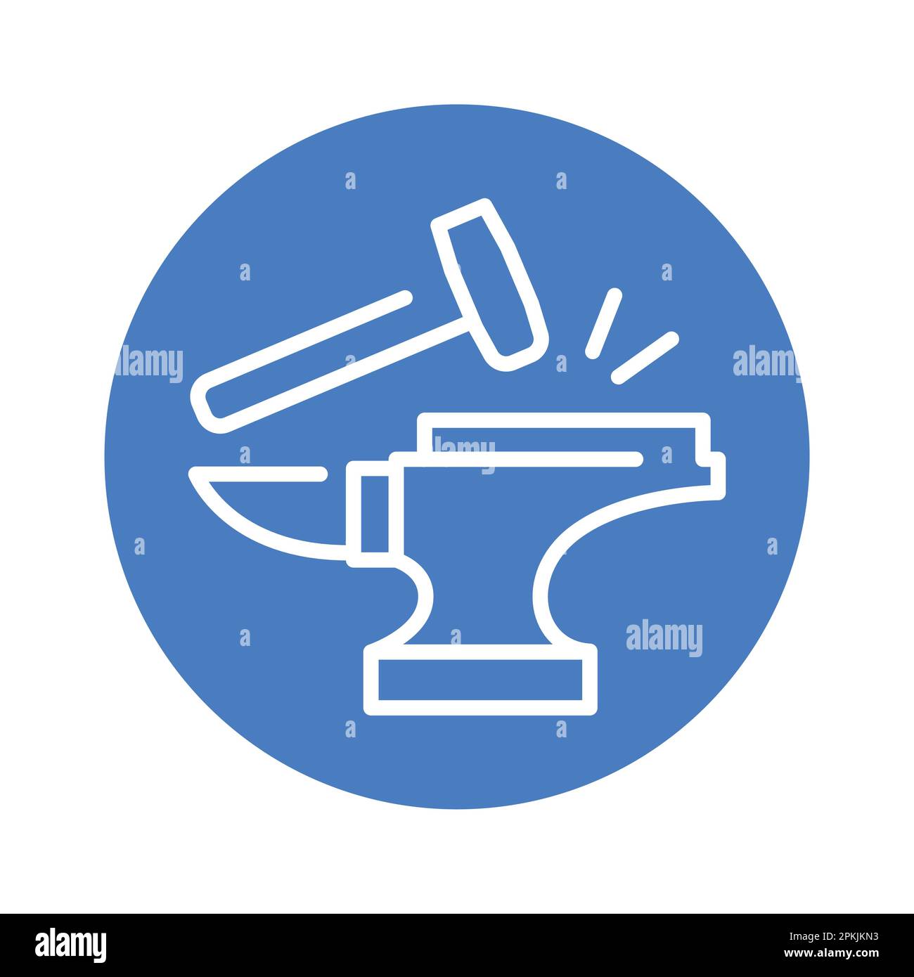Blacksmith craft сolor line icon. Metal work. Pictogram for web page ...